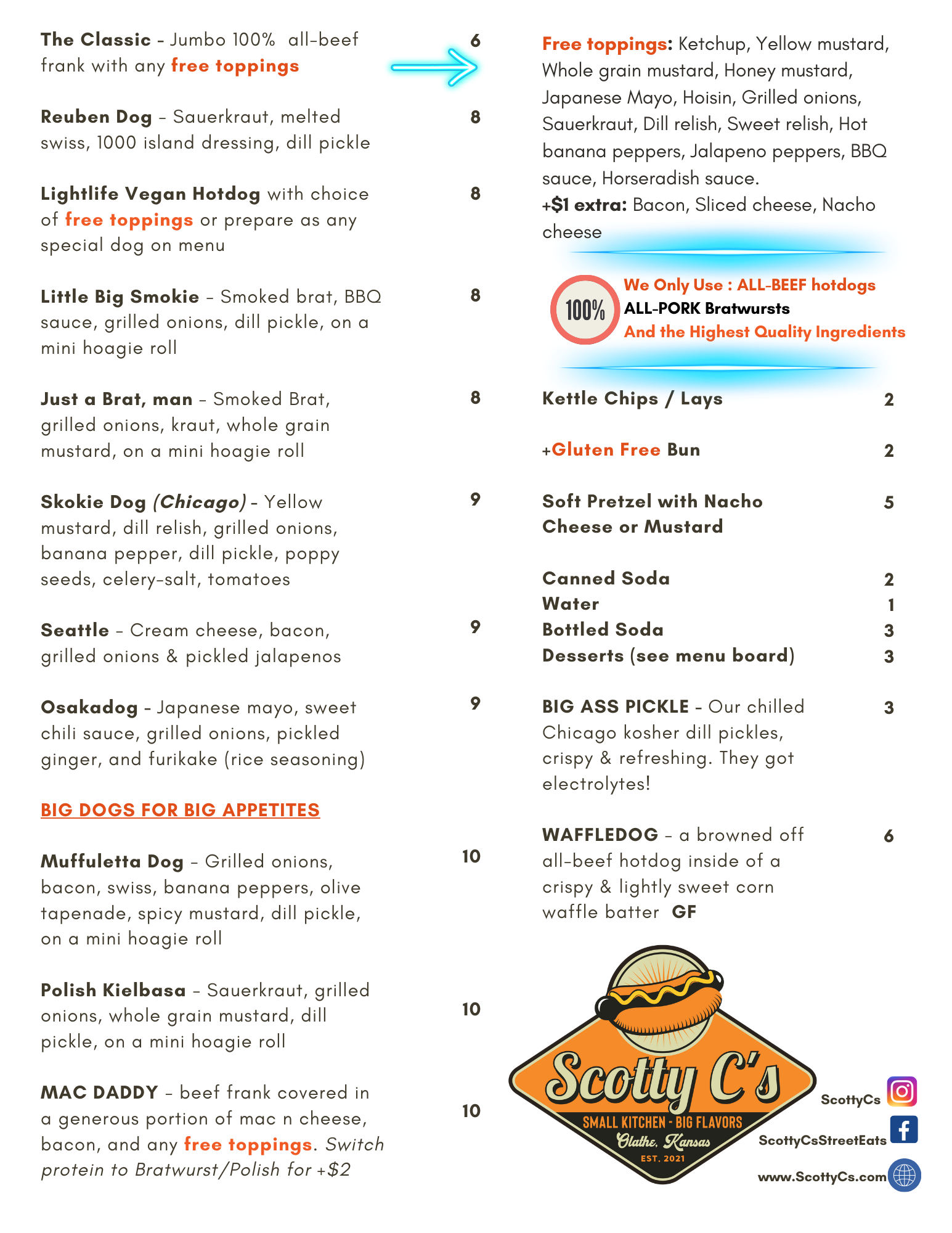 Septemebr 2023 menu – Scotty C's Street Eats