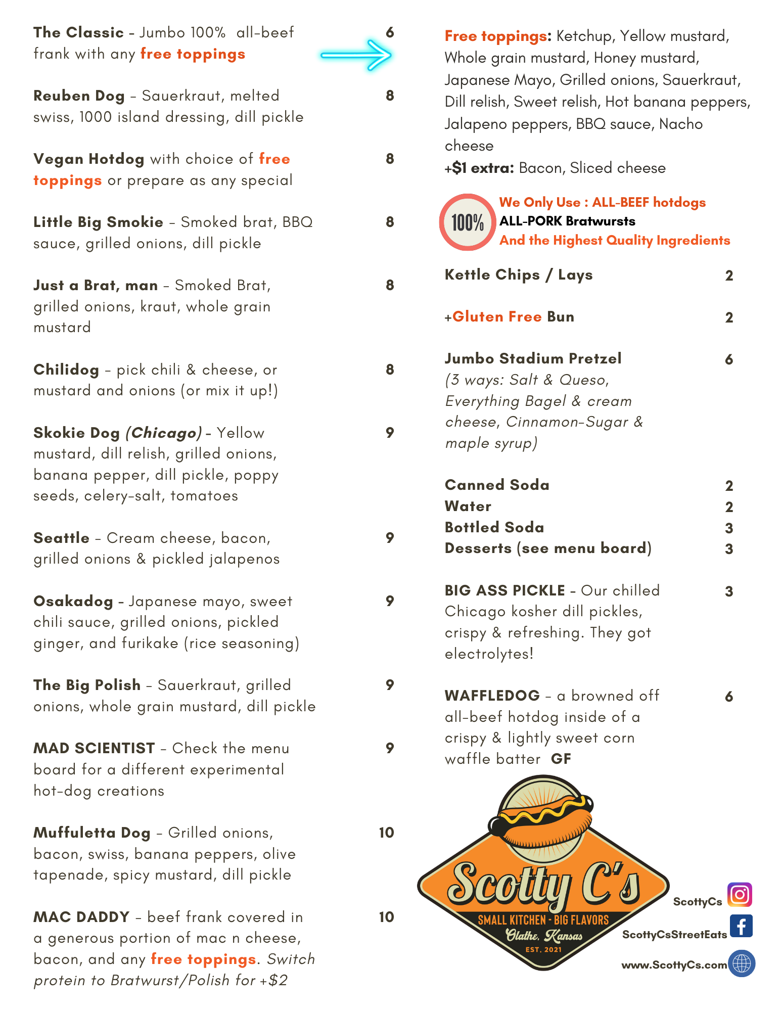 Menu – Scotty C's Street Eats